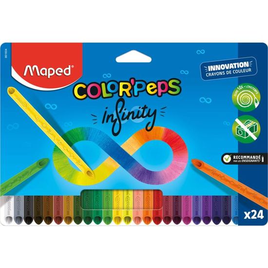 Crayons de Couleur - Maped - Color'Peps Infinity - 24 Crayons - 100% ...