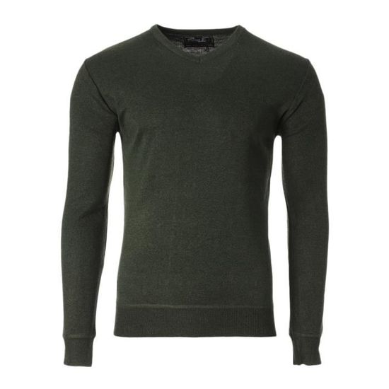Pull Vert Homme RMS26 Basic - RM'S 26 - Coupe slim - Col V - Manches ...