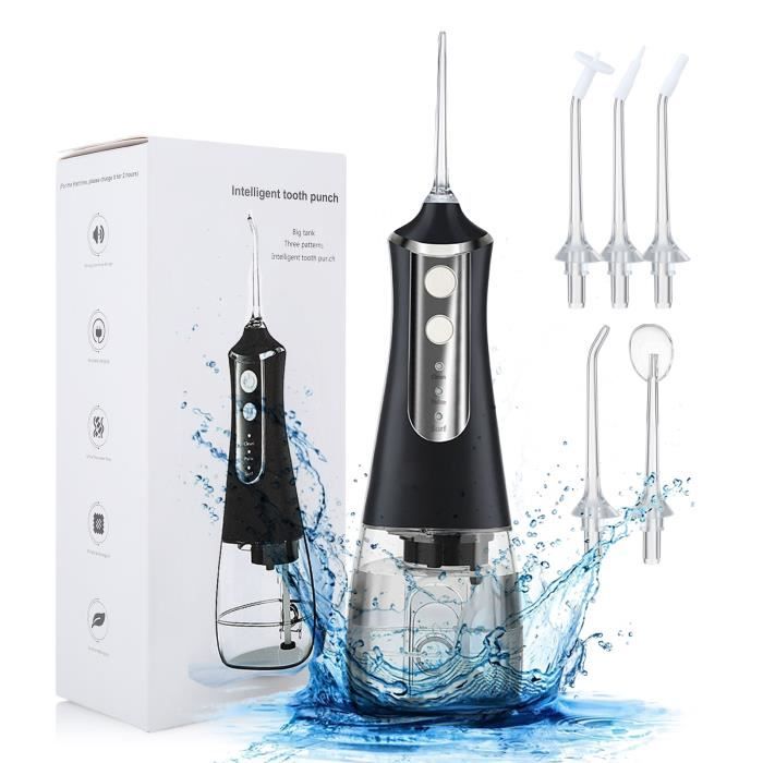 Noir - Irrigateur Buccal Puissant, Jet Dentaire Électrique Et Portable ...
