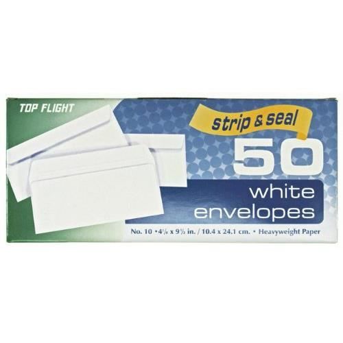 Top Flight ( 10) Boxed Envelopes Strip and Seal Closure 4125 X 95 ...