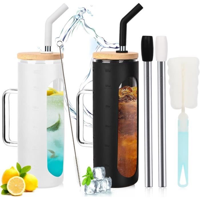 20Oz Verres À Boire Avec Couvercle Et Paille, 2 Pièces Verres Bubble ...