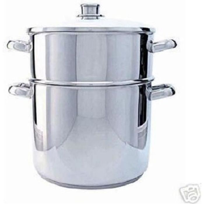 COUSCOUSSIER PRO INOX 8L + COUVERCLE TRIPLE FOND TOUS FEUX INDUCTION ...