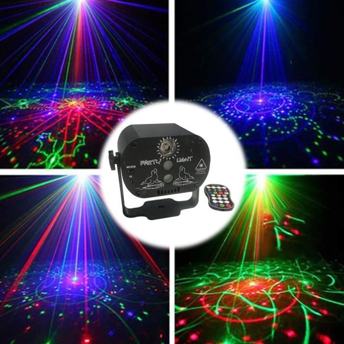 Lumière LED Disco à 60 motifs, éclairage de scène, commande vocale ...