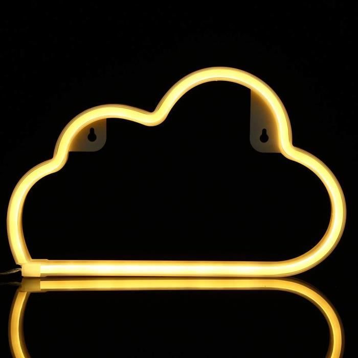 Domybest Led Néon Forme Nuage Enseigne Lumineuse Au Néon Usb À Piles ...