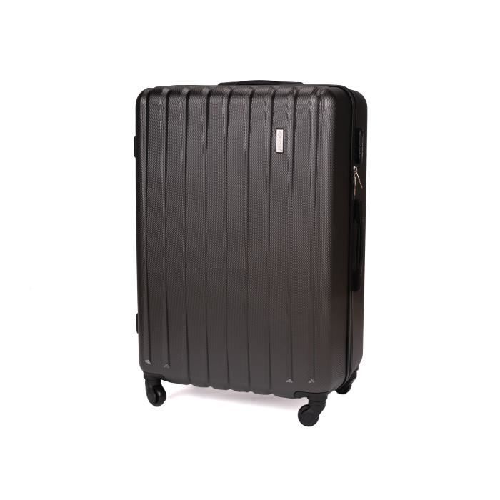 Valise de Voyage Rigide 4 Roues Trolley - ABS - STL902 - gris foncé - 58 L