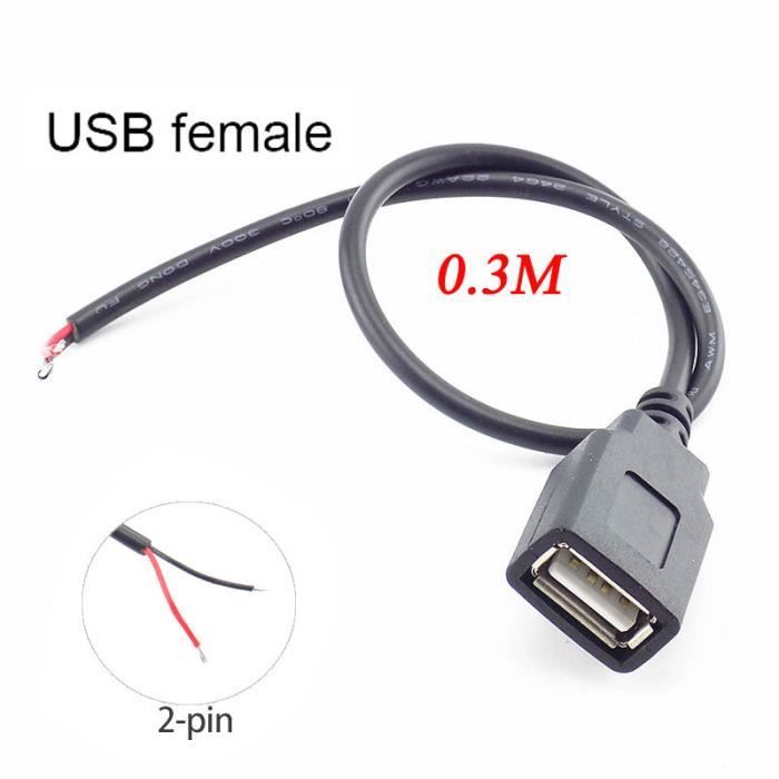 Multiprise,5 Types de fils Micro USB 2.0 type-c AUX connecteur Mono ...