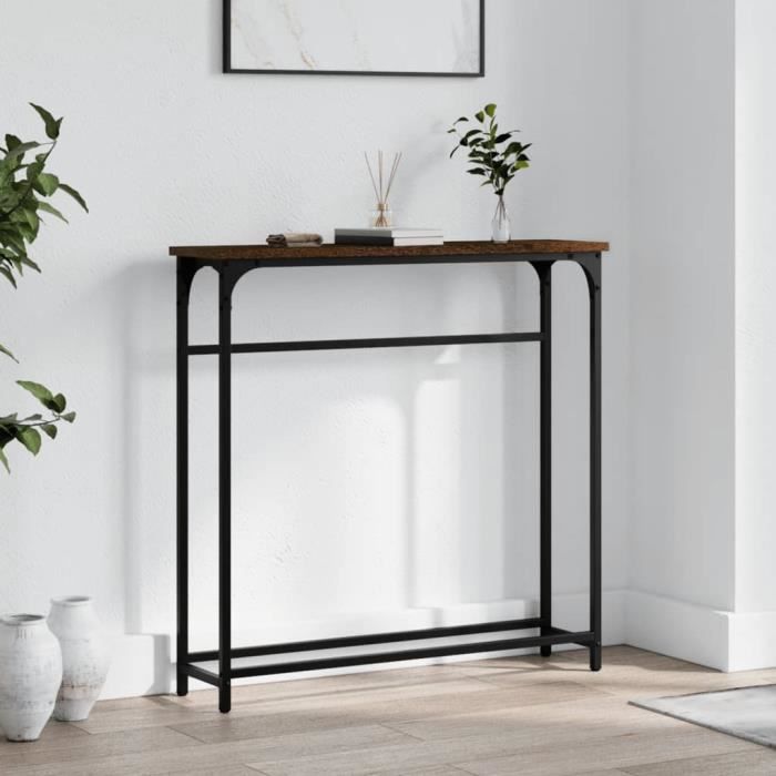 Table Console - DIOCHE - Console Extensible - Chêne Marron - 75x19,5x75 ...