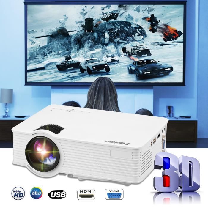 Excelvan EHD09 Mini LCD LED Projecteur Portable 1200 Lumens Cinéma ...