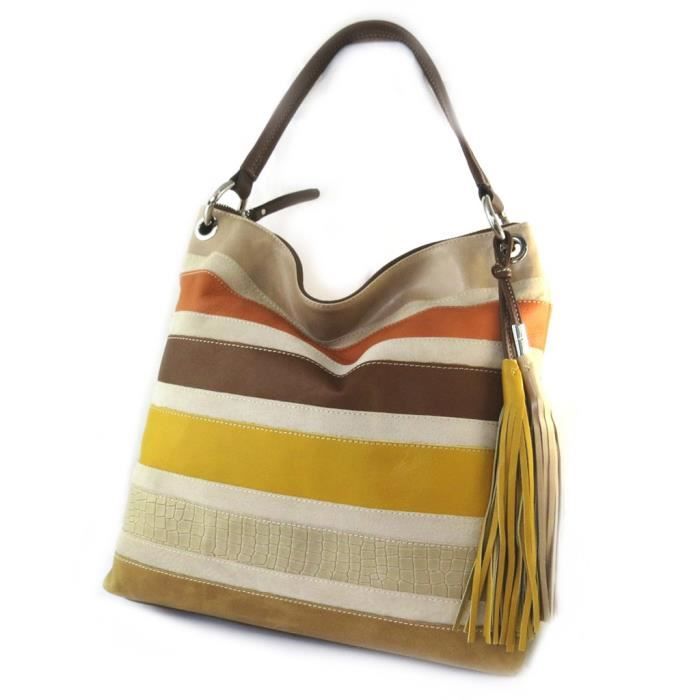 Sac cuir Gianni Conti taupe - 33x33x16 cm- Gianni Conti [N6104 ...