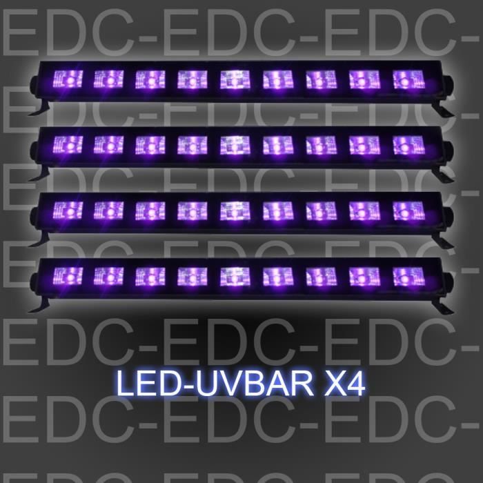 PACK 4 barres à LED UV 9 x 1W LUMIÈRE NOIRE DJ LIGHT SONO - Cdiscount TV Son Photo