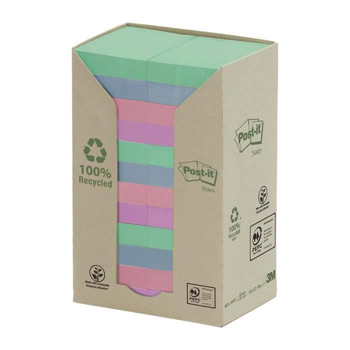 Notes Repositionnables Couleurs Recyclées Post It 38 X 51 Mm Bloc De