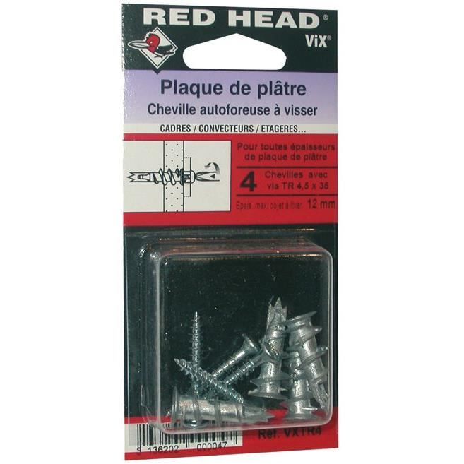 Cheville autoforeuse - lot de 4 - VIX + vis tête ronde - Cdiscount ...