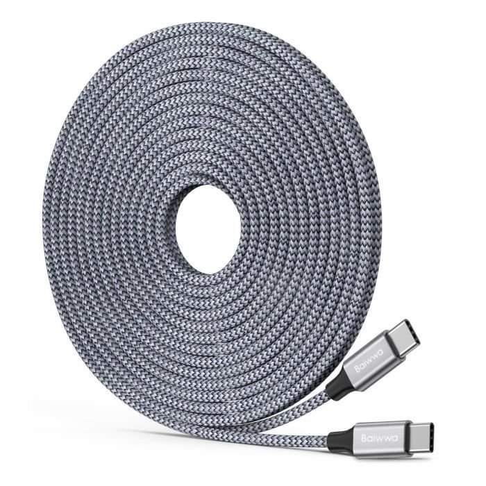Câble Usb C Vers Usb C 6M, Extra Long Cable Usb Type C Chargeur Charge ...