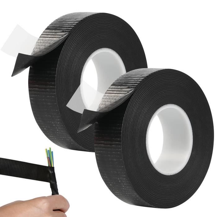 2 Pièces Isolant Ruban Adhésif Isolant Électrique Noir,5M X 23Mm X 0 ...