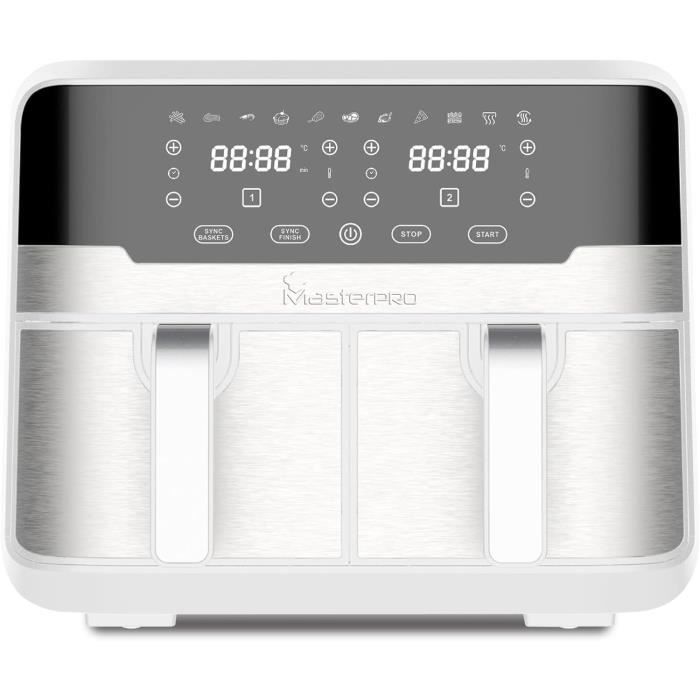 MasterPRO Rocket Duo 900 Friteuse Double sans huile Blanc Capacité de 9 ...