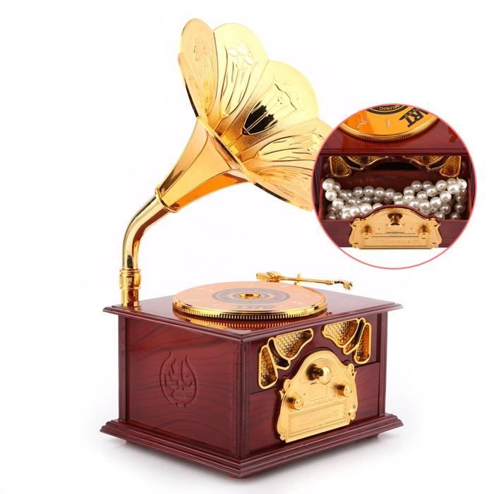 Boîte à Musique Gramophone - SURENHAP - Marron - Mécanique - ABS ...