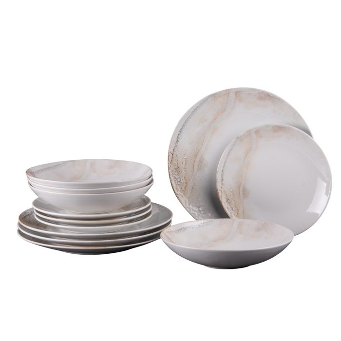 Service d'assiettes 12 pièces Mojave - Table Passion - Cdiscount Maison