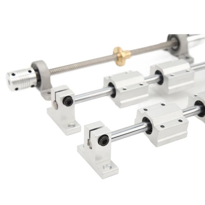 XIG Vis mère T8x8 Arbre de tige de guidage de mouvement linéaire T8x8 Support d'arbre à vis mère ...