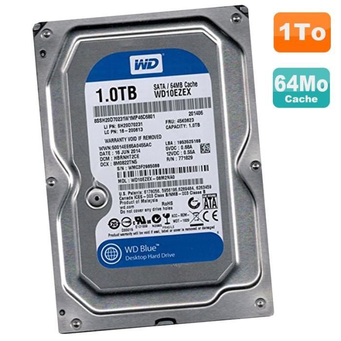 Disque Dur 1To Western Digital Blue SATA III 3.5" WD10EZEX-08M2NA0 ...
