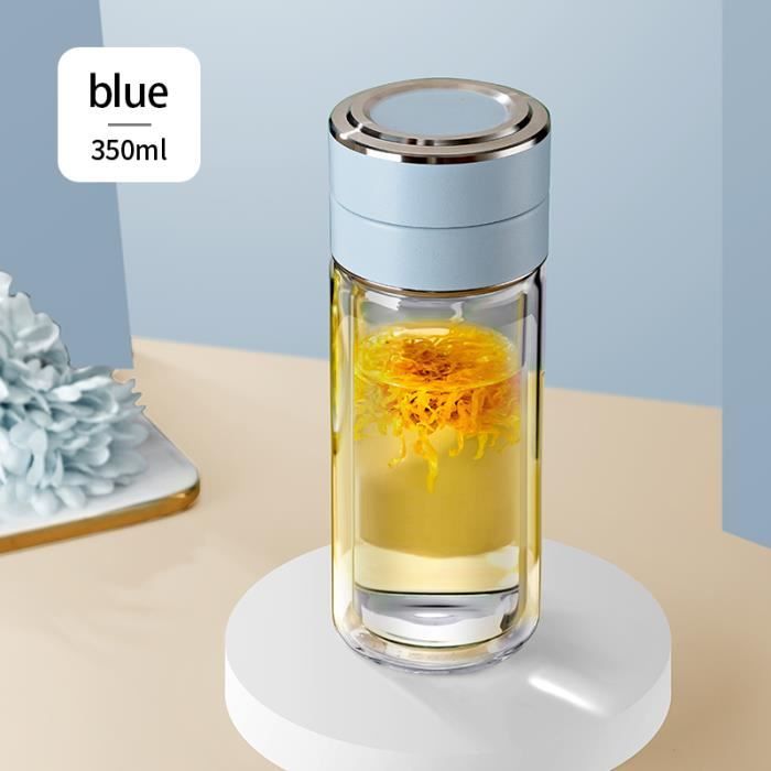 GOURDE,12--Infuseur à thé en verre à Double paroi, bouteille'eau de voyage, tasse à thé avec ...