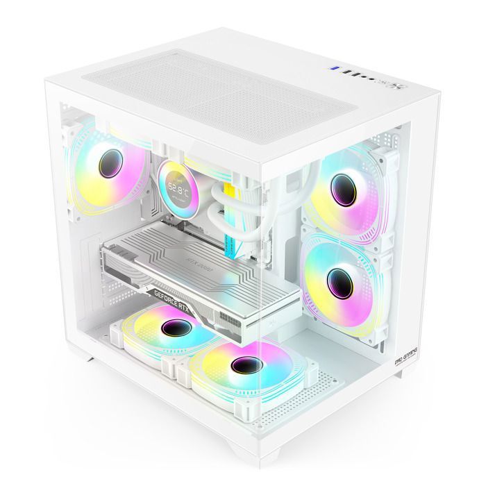 ProGaming Ambra Cube Tower Blanc Boîtier PC Micro-ATX Mini-ITX Gaming 5 ...