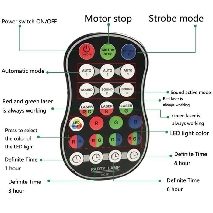 Lumière LED Disco à 60 motifs, éclairage de scène, commande vocale ...