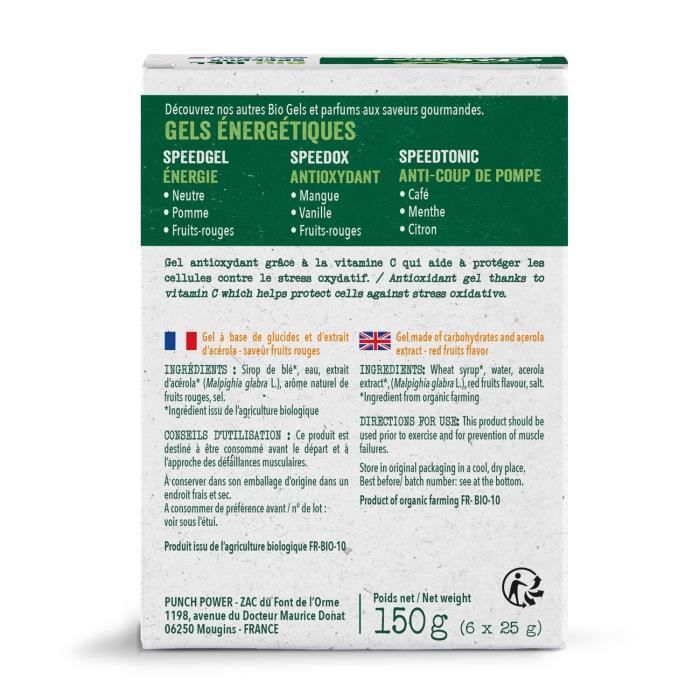 Punch Power Speedox Gel Antioxydant Fruits Rouges Bio 6 x 25g ...