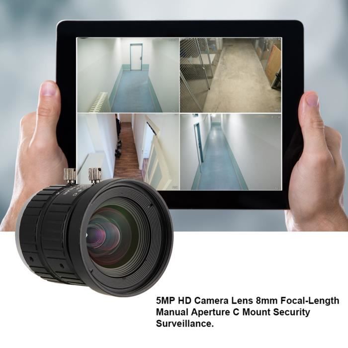 Objectif de caméra 8mm-5MP C Mount Security Camera Aperture Lens ...