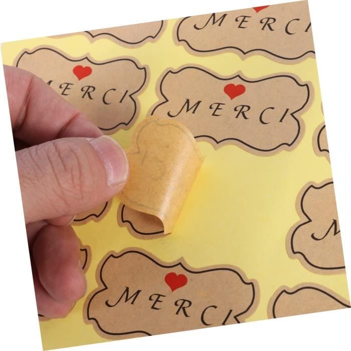 10 Feuilles Étiquettes Étanchéité Artisanat Autocollant Étiquette Merci ...