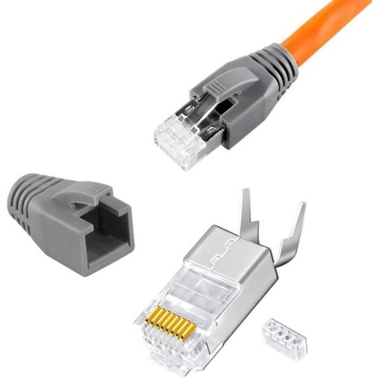 Connecteur RJ45 Fiche Cat 7 Embout Ethernet POE RJ45 Câble Connecteur ...