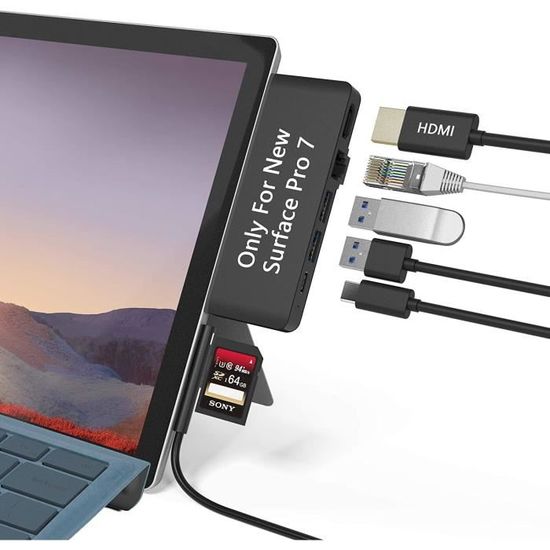 Surface Pro 7 Hub Docking Station with 4K HDMI Adapter+100M Ethernet ...