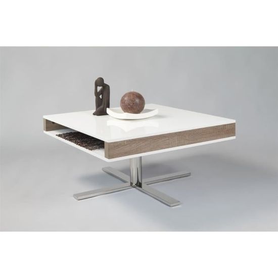 Table basse Luca Blanche/Sonoma - Cdiscount Maison