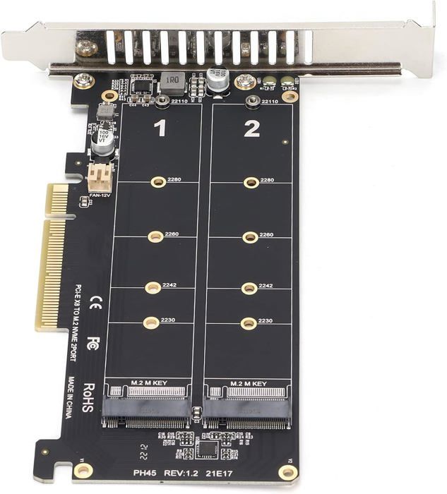 Carte Adaptateur Double M.2 Nvme Ssd Vers Pcie4.0,Carte D'Extension De Lecteur De Convertisseur ...