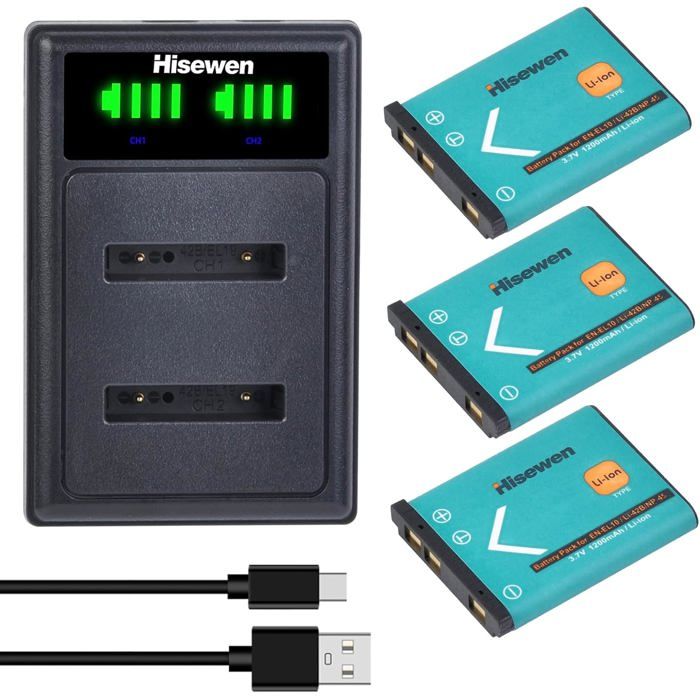 Li-42B Li-40B Batterie et Chargeur,3Pack 1200mAh Batterie pour Olympus ...