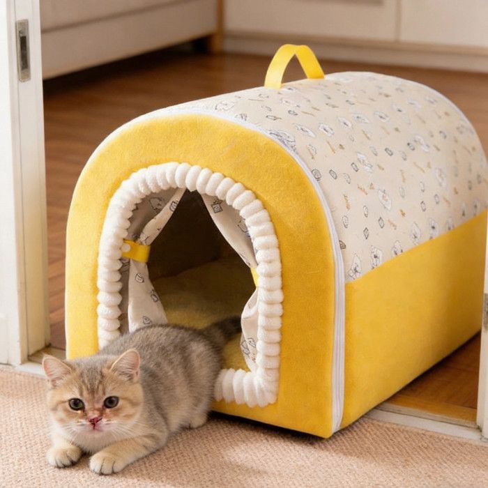 Niche pour Chien Intérieur,S-35*30*30cm, 2 en 1 Maison pour Petit Grand ...