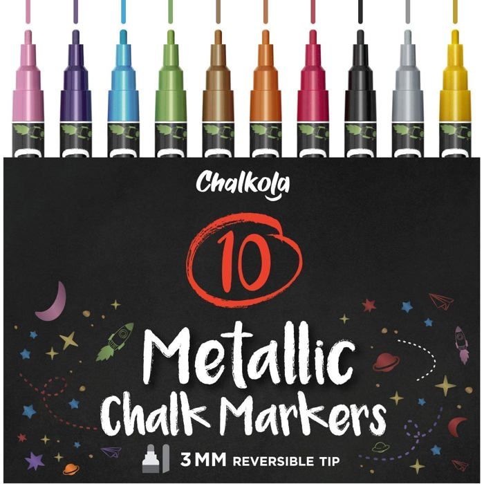 Marqueurs métalliques effaçables - ZOKKO - Lot de 10 - Pointe arrondie ...