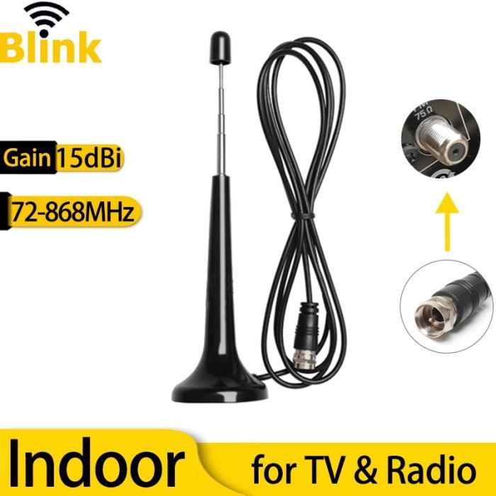 Câble de 1,5 mètres - Antenne de télévision numérique FM 4K d'intérieur 15dBi DVB-T2 ISDB ...