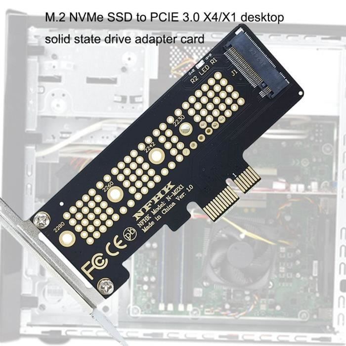 Carte adaptateur NVMe, M.2 NGFF SSD vers PCIe X1 PCIe S0O0 X1 avec support de carte M.2 vers ...