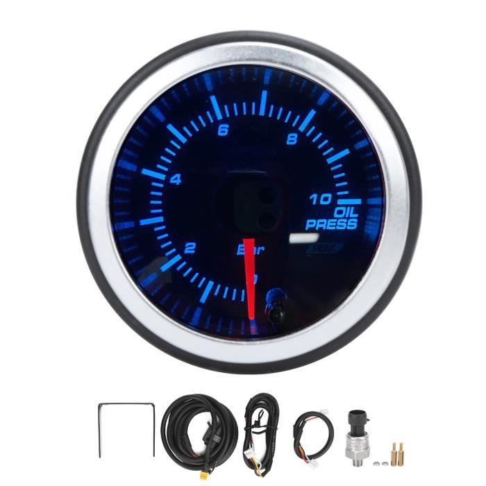 Akozon Car Oil Pressure Gauge, LED Oil Pressure Meter with Sensor for ...