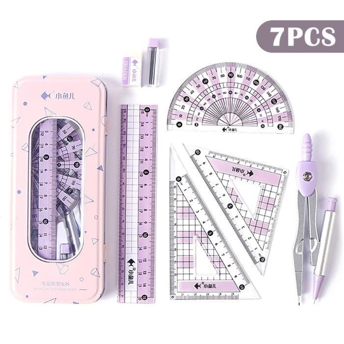 Ensemble de Géométrie - AMOUNE - Kit Geometrie Mathématique Compass - 7 ...