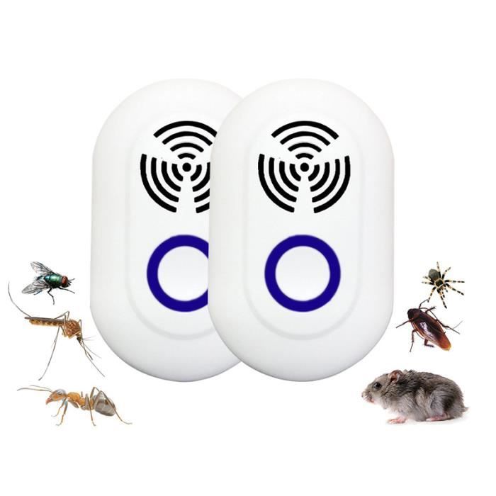 Répulsif Ultrason Anti-Rongeurs Insectes, 2 pcs Répulsif Électronique ...