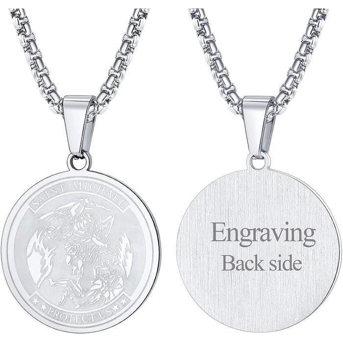 Médaille Archange Michael Collier Saint Michel Pendentif St Michel Ange ...