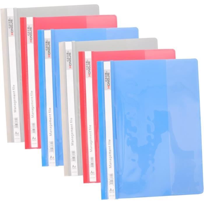 6Pcs Feuille Classeur À Feuilles Mobiles Classeur Zip Up Dossiers En ...