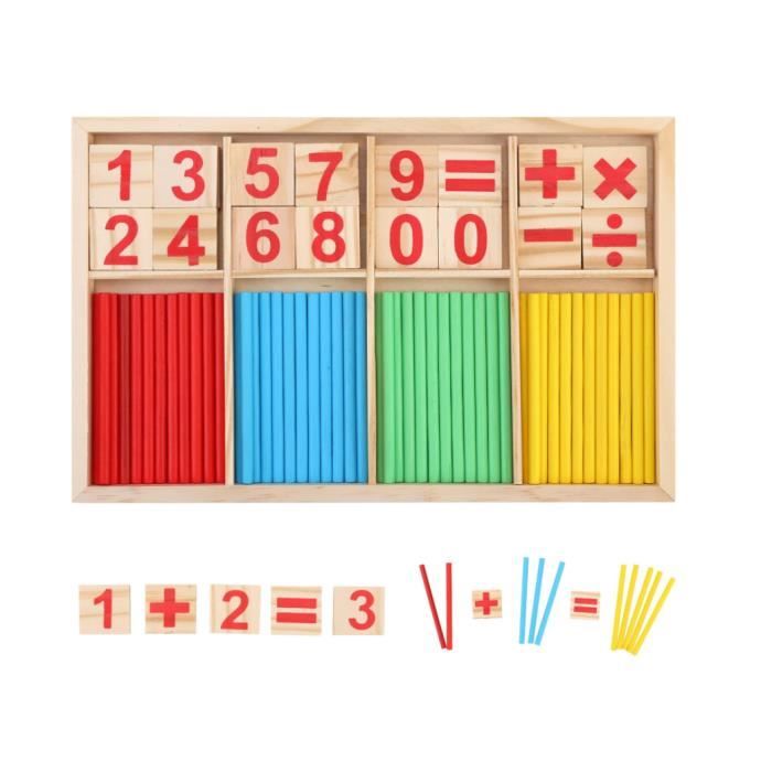 Baguettes de calcul en bois - Jouet mathématique - Aide à calculer ...
