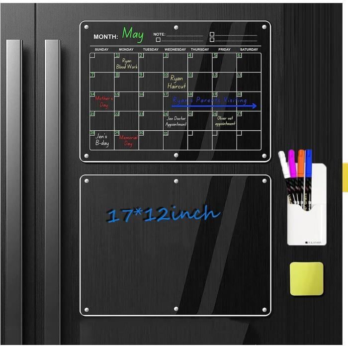 Tableau Effaçable À Sec Pour Réfrigérateur En Acrylique, 17X12, 2 ...
