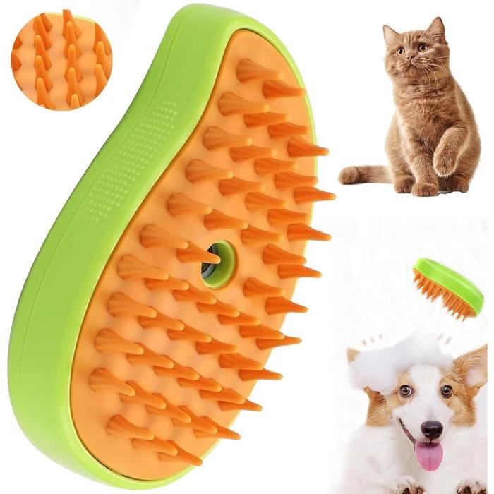 Brosse À Vapeur 3 En 1 Pour Chat,Cat Steamer Brush For Massage,Brosse À ...