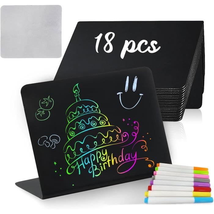 18 Pièces Ardoise Craie Tableau Ardoise Mini Ardoise Petite Ardoise ...