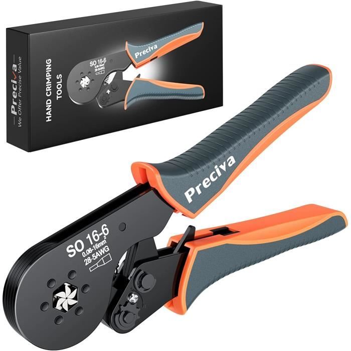 Outil de Sertissage de Virole 0,08-16 mm² - AWG 28-5, Outil de Pince à Sertir de Fil , Outil de ...