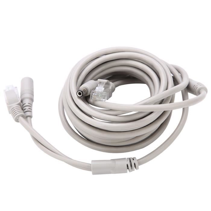 ZJCHAO câble RJ45 + DC Câble Ethernet CCTV RJ45 + DC 5M/10M/15M/20M ...