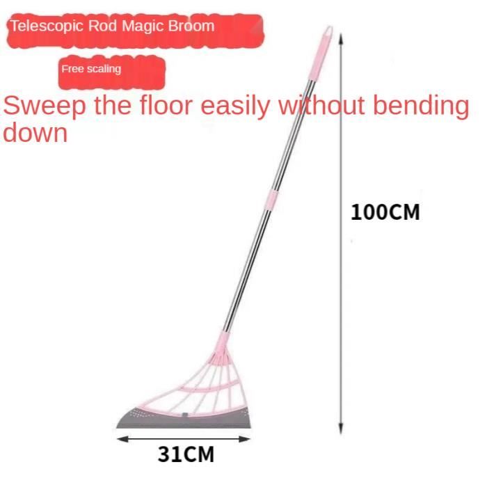 Lavette,Balai magique rétractable en Silicone,brosse de balayage réglable pour le nettoyage des ...